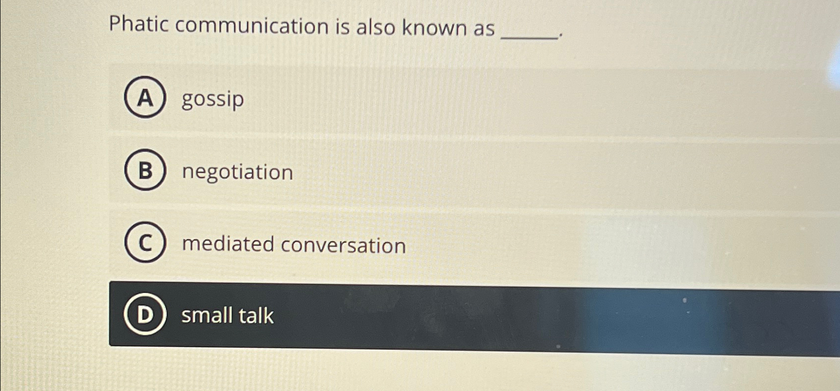 Solved Phatic communication is also known | Chegg.com