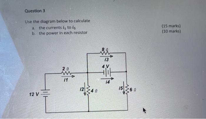 Solved Use the diagram below to calculate a. the currents | Chegg.com