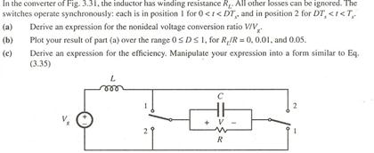 Solved In the converter of Fig. 3.31. the inductor has | Chegg.com