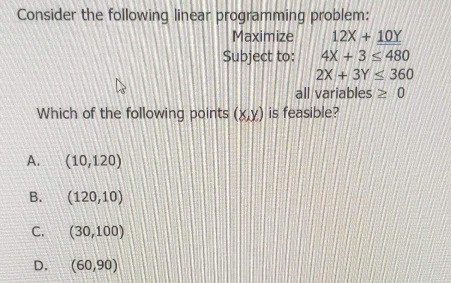 Solved Consider the following linear programming problem: | Chegg.com