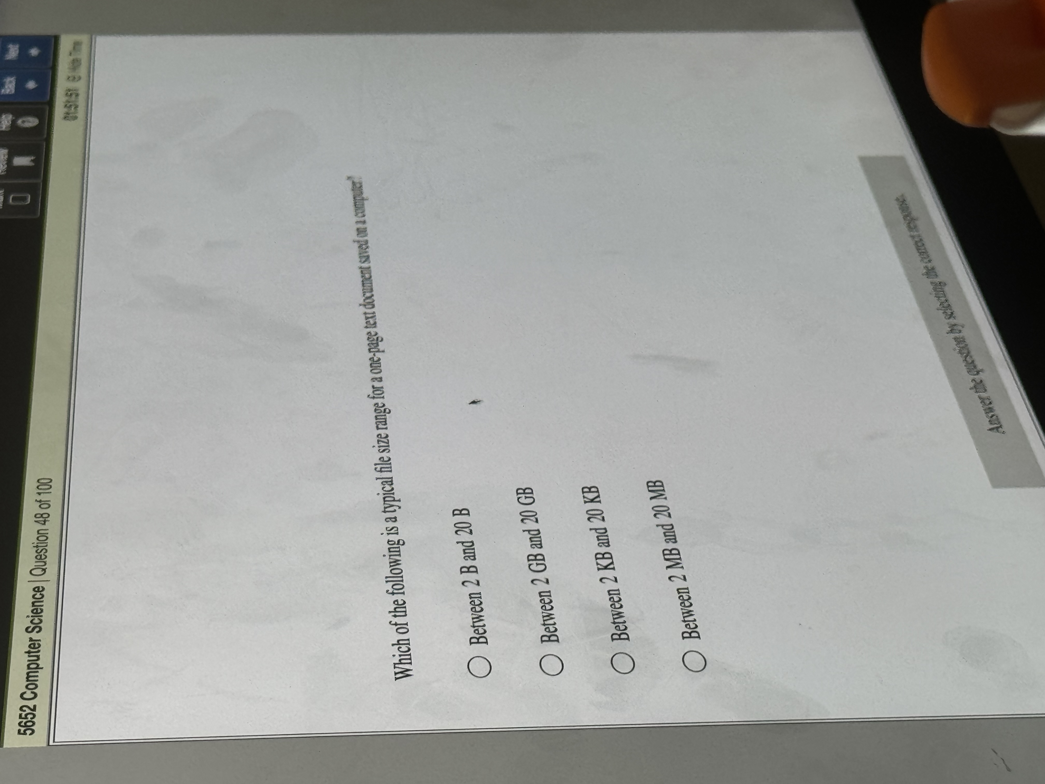Solved 5652 ﻿Computer Science | ﻿Question 48 ﻿of 100Mtatst | Chegg.com