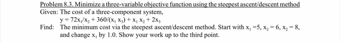 Solved Problem 8 3 Minimize A Three Variable Objective