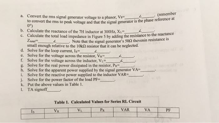 Solved (remember 2 a. Convert the rms signal generator | Chegg.com