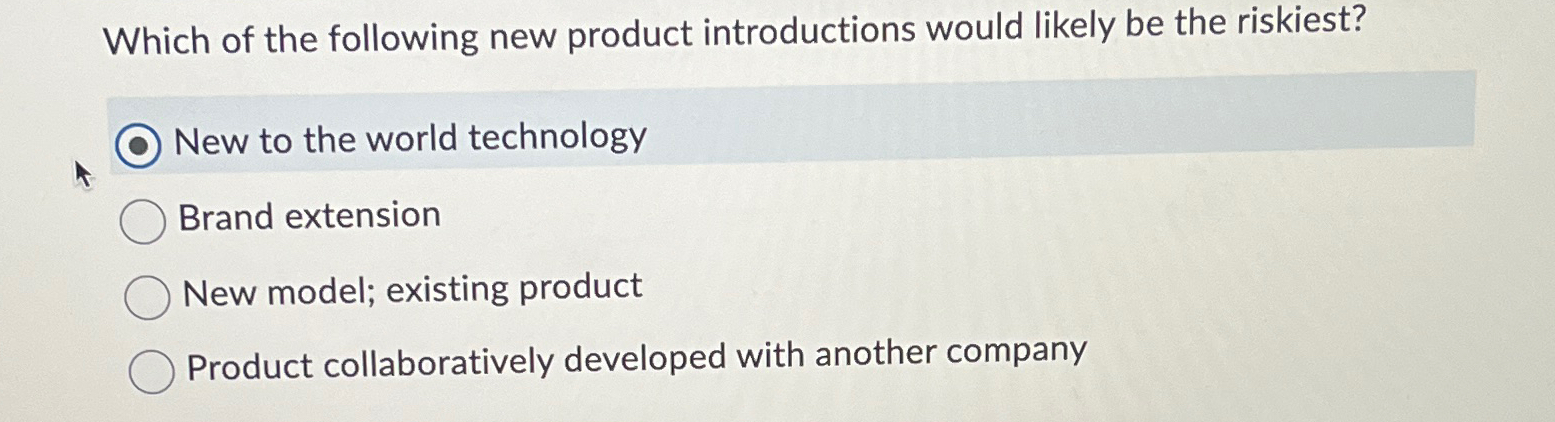 Solved Which of the following new product introductions | Chegg.com