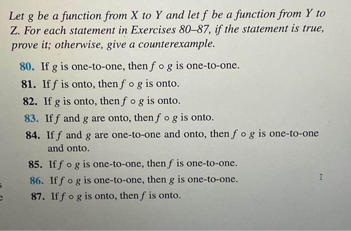 Solved Let g be a function from X to Y and let f be a | Chegg.com