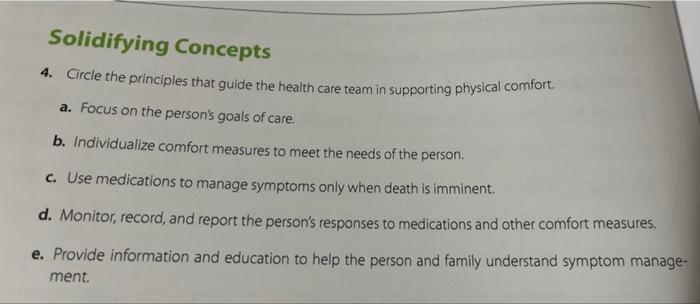 Solved Solidifying Concepts 4. Circle the principles that | Chegg.com