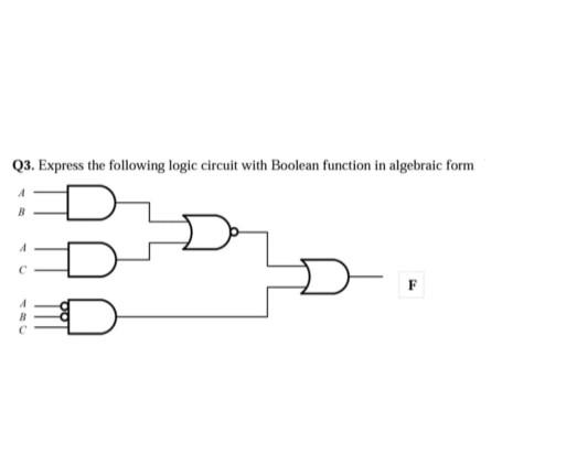 Solved Q3. Express the following logic circuit with Boolean | Chegg.com