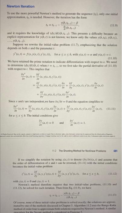 Solved 1. Use the Nonlinear Shooting Algorithm with h = 0.5 | Chegg.com