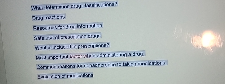 Solved What determines drug classifications?Drug | Chegg.com