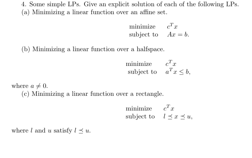 Solved Some simple LPs. ﻿Give an explicit solution of each | Chegg.com