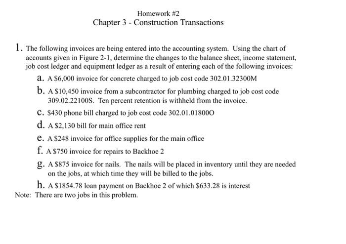 Solved 1. The following invoices are being entered into the | Chegg.com