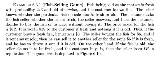 EXAMPLE 6.3.1 (Fish-Selling Game). Fish being sold at | Chegg.com