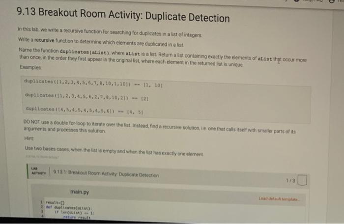 Solved 9.13 Breakout Room Activity: Duplicate Detection In | Chegg.com