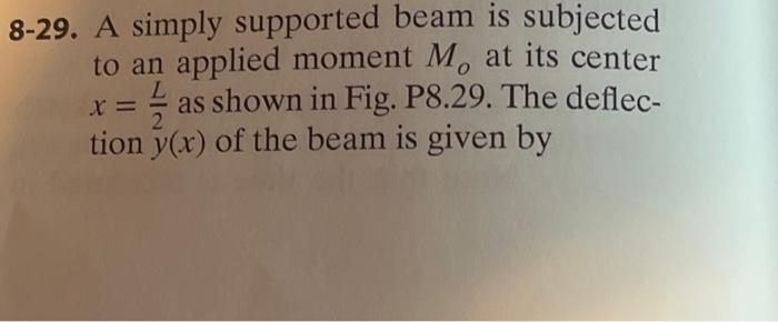 Solved 8-29. A simply supported beam is subjected to an | Chegg.com