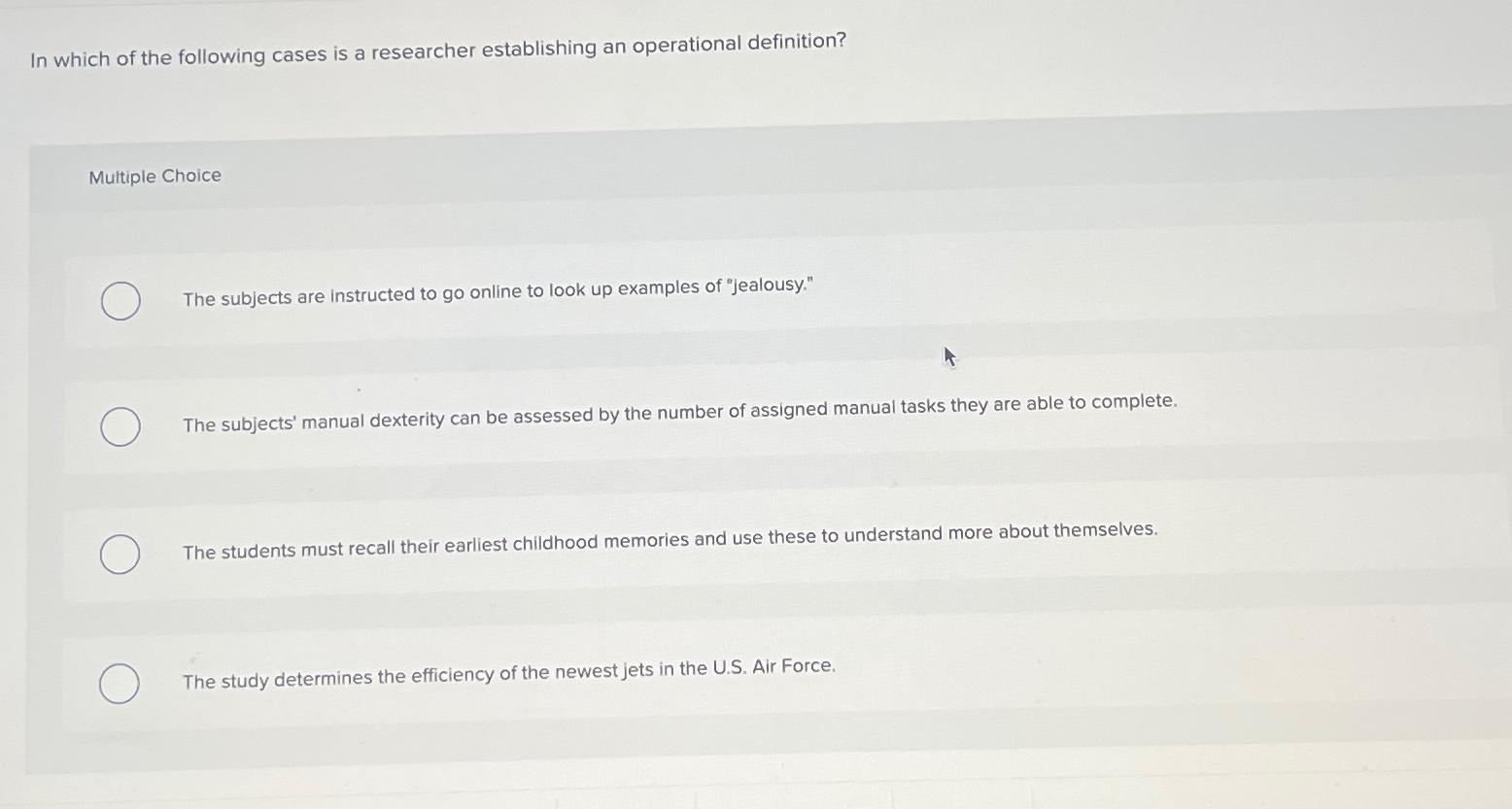 Solved In which of the following cases is a researcher | Chegg.com