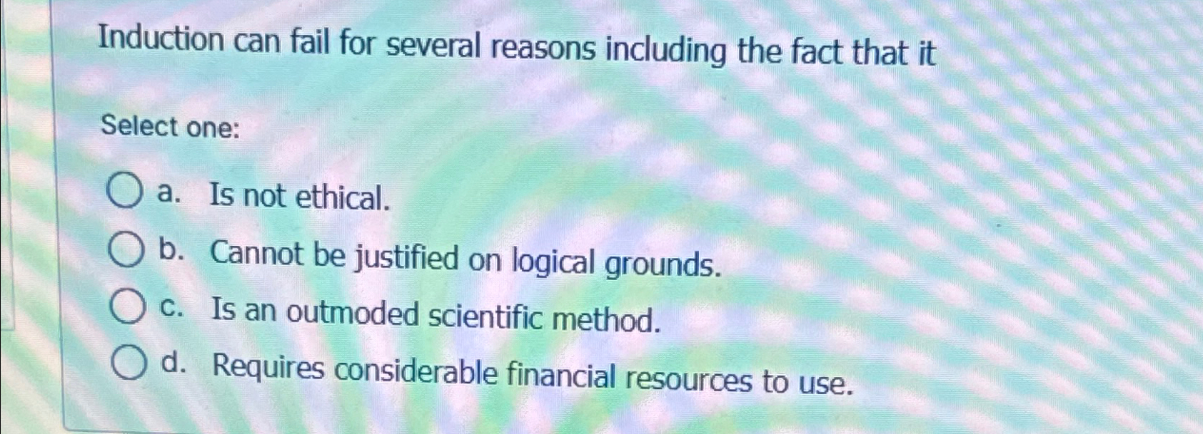 Solved Induction can fail for several reasons including the | Chegg.com