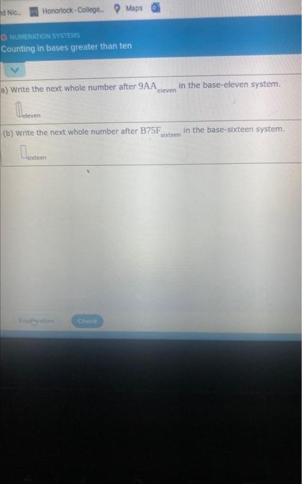 Solved Write the next whole number after 9AA In the | Chegg.com