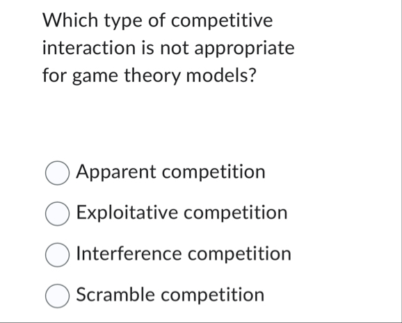 Solved Which type of competitive interaction is not | Chegg.com