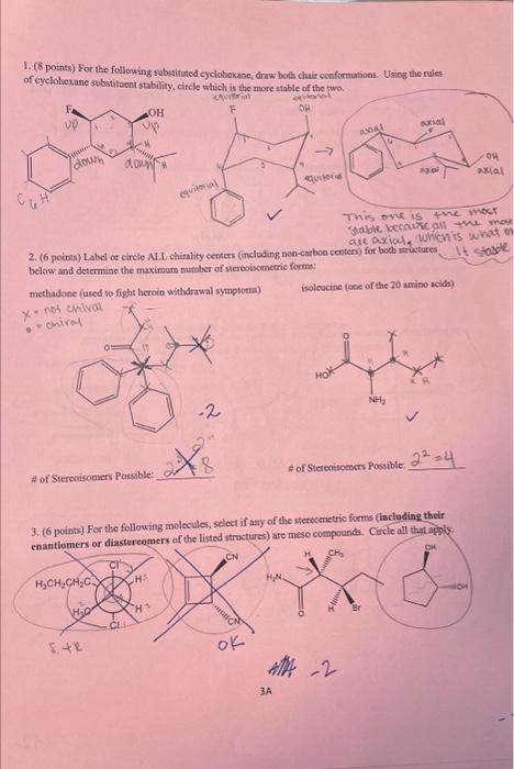 1. (8 points) For the following substifuted | Chegg.com