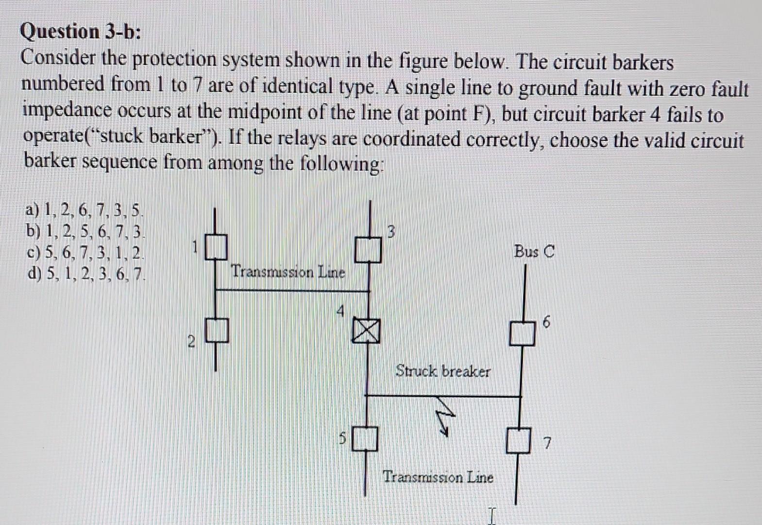 Solved Question 3-b: Consider the protection system shown in | Chegg.com