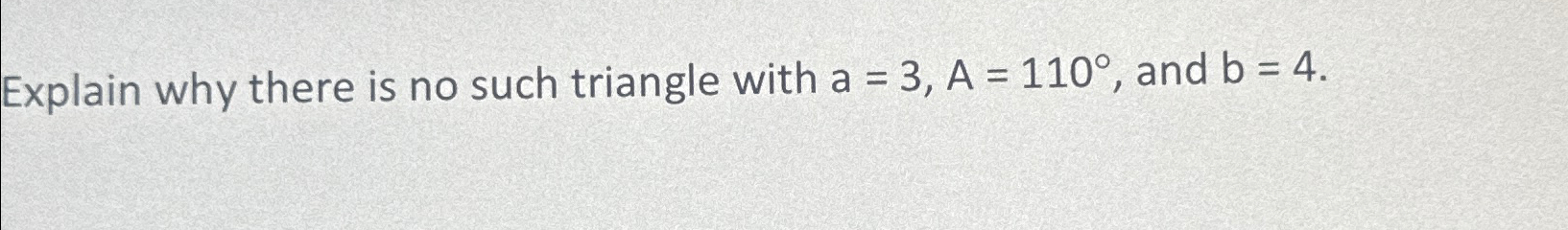 Solved Explain why there is no such triangle with | Chegg.com