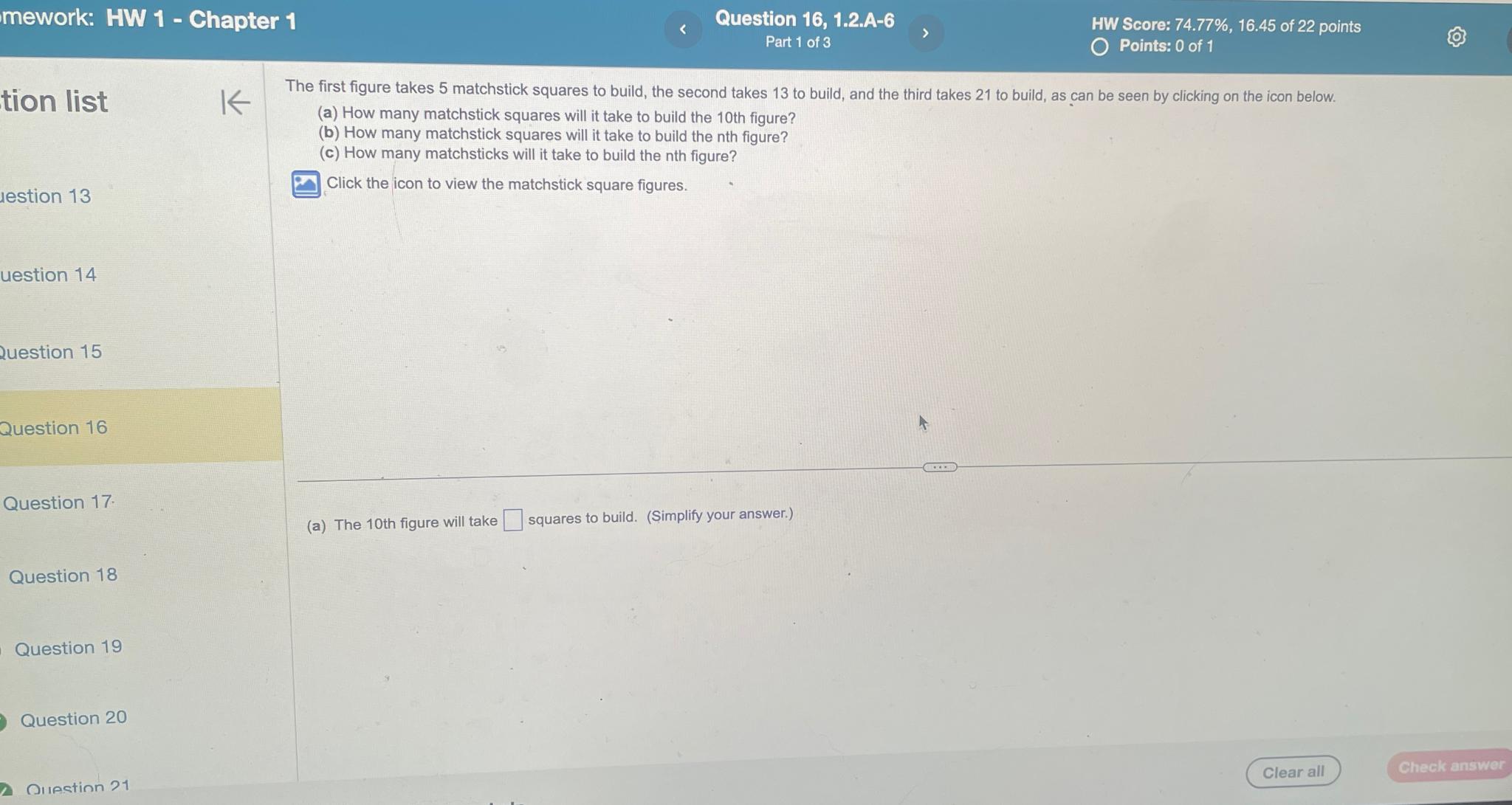 Solved mework: HW 1 - ﻿Chapter 1Question 16, 1.2.A-6HW | Chegg.com