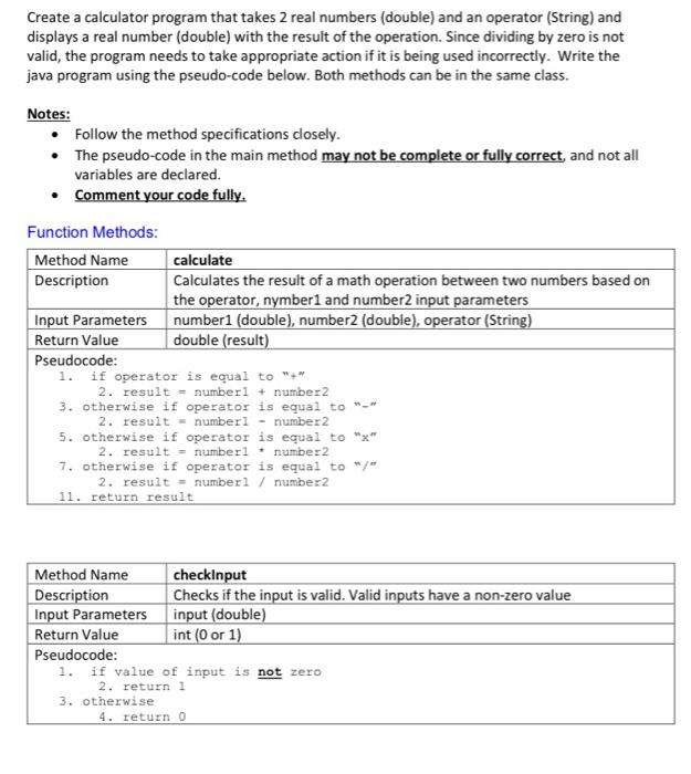 Solved Create a calculator program that takes 2 real numbers | Chegg.com