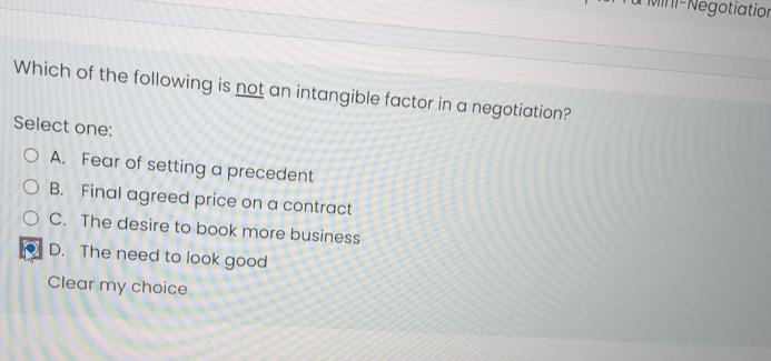 Solved Which of the following is not an intangible factor in | Chegg.com