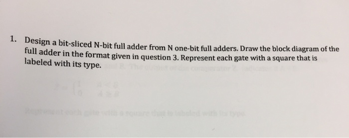 Solved 1. Design a bit-sliced N-b design a bit-sliced N-bit | Chegg.com