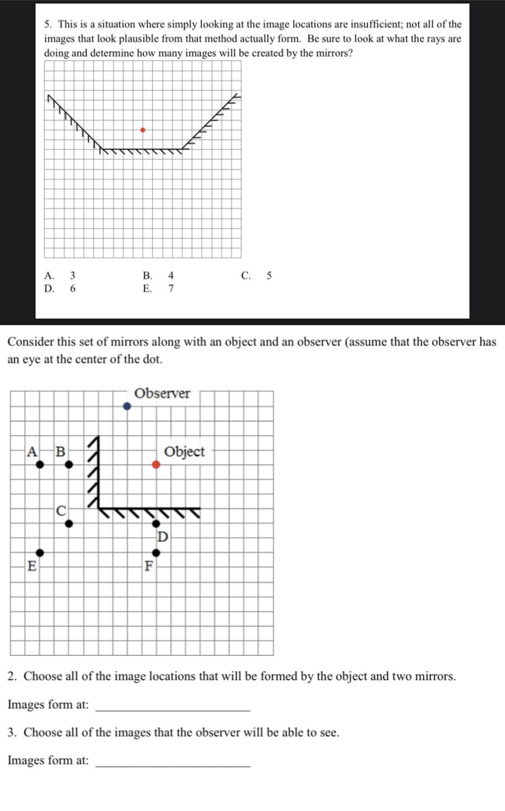 Solved Consider this set of mirrors along with an object and | Chegg.com