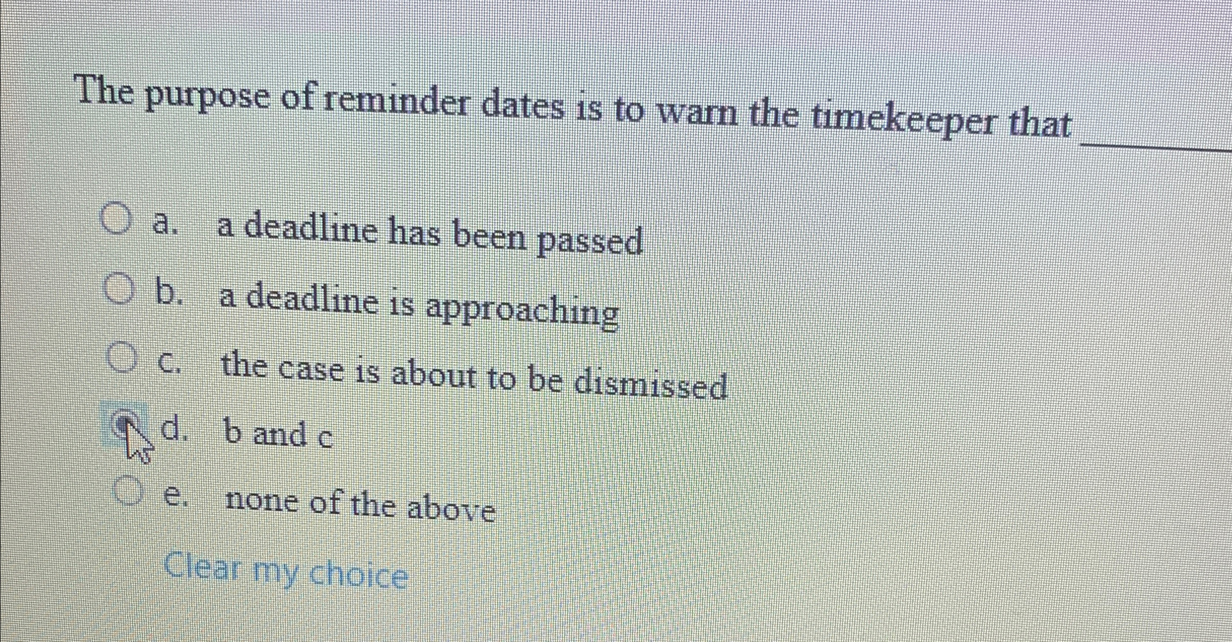 Solved The purpose of reminder dates is to warn the | Chegg.com