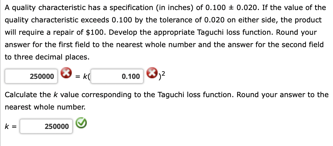 Solved A quality characteristic has a specification (in | Chegg.com