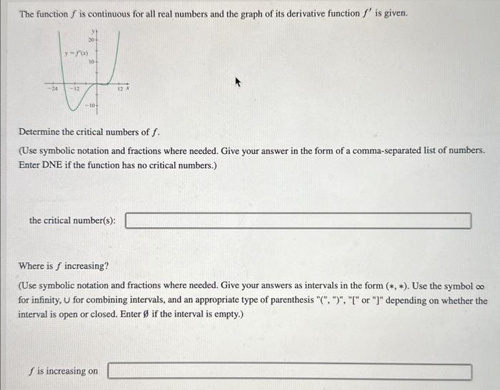 Solved The function f is continuous for all real numbers and | Chegg.com