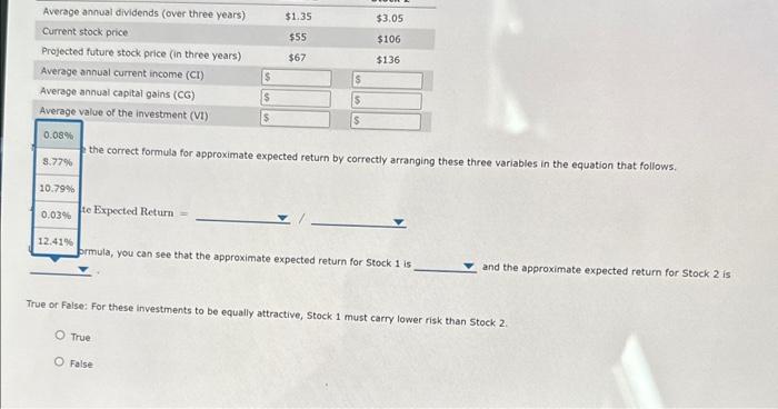 Solved The formula for the approximate expected return of an | Chegg.com