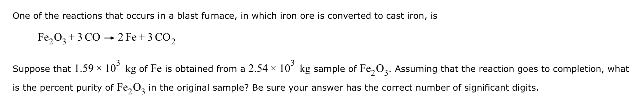 One Of The Reactions That Occurs In A Blast Furnace