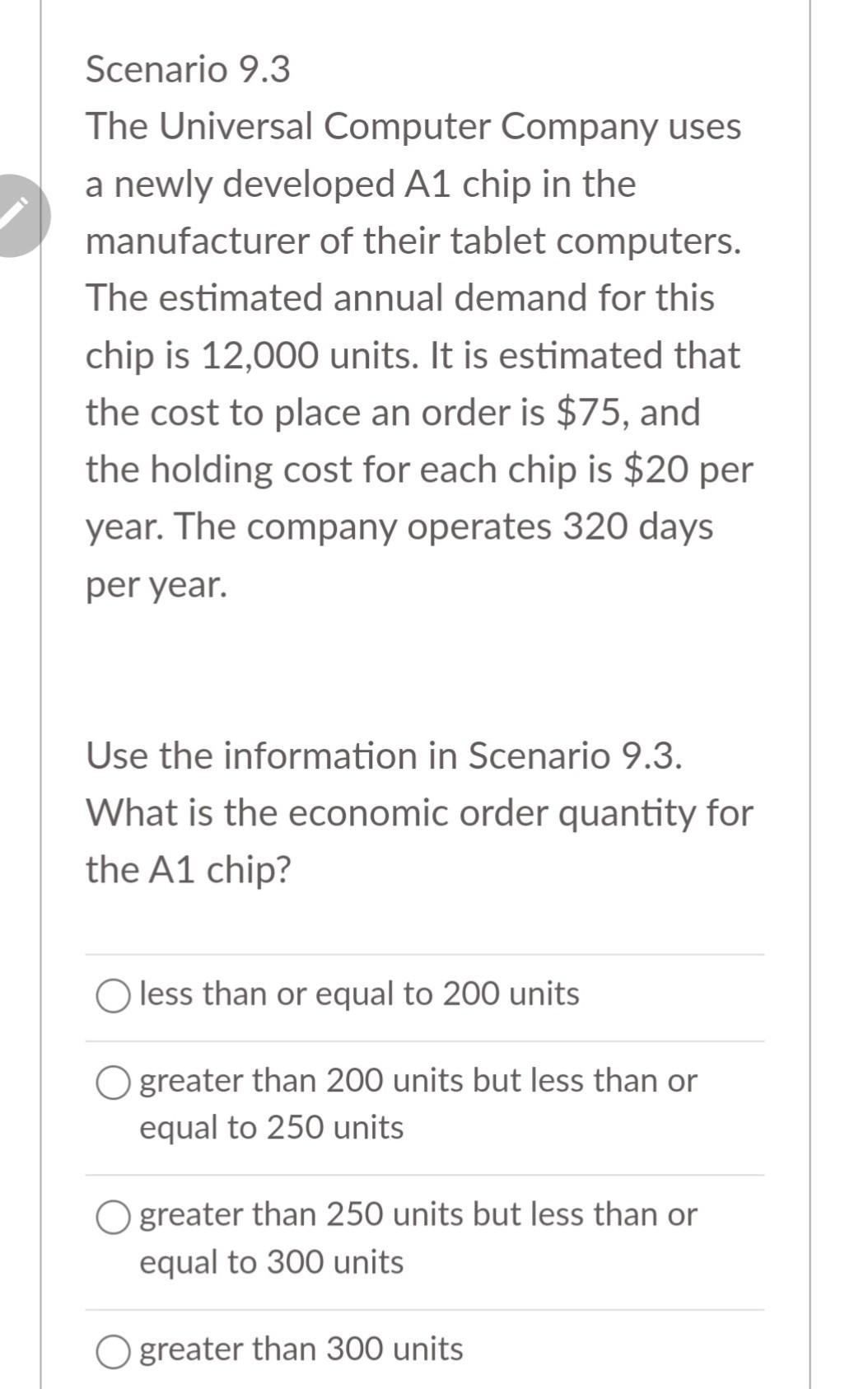 Solved Scenario 9.3 The Universal Computer Company uses a | Chegg.com
