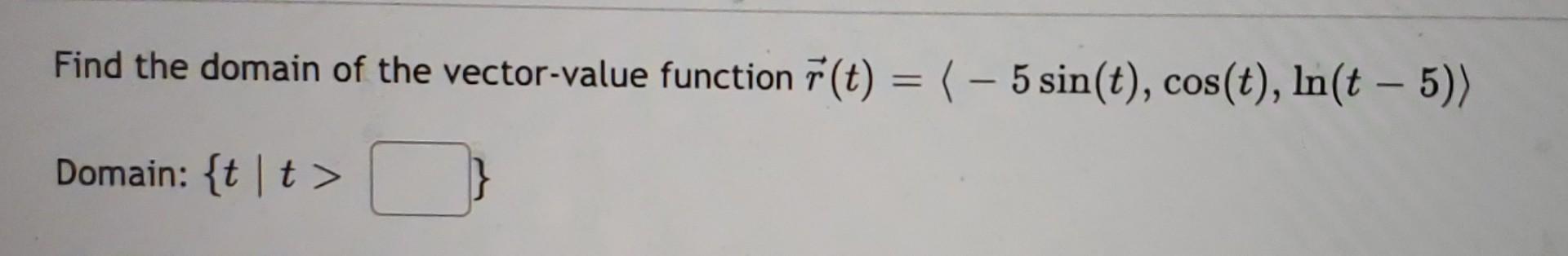 Solved Find the domain of the vector-value function | Chegg.com