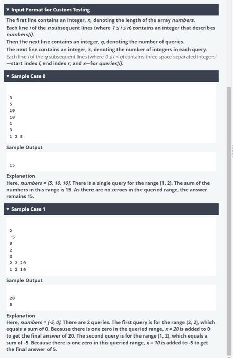 Solved Subarray sums are often useful in finding the | Chegg.com