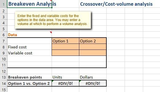 Solved 1 Breakeven Analysis Crossover/Cost-volume analysis | Chegg.com