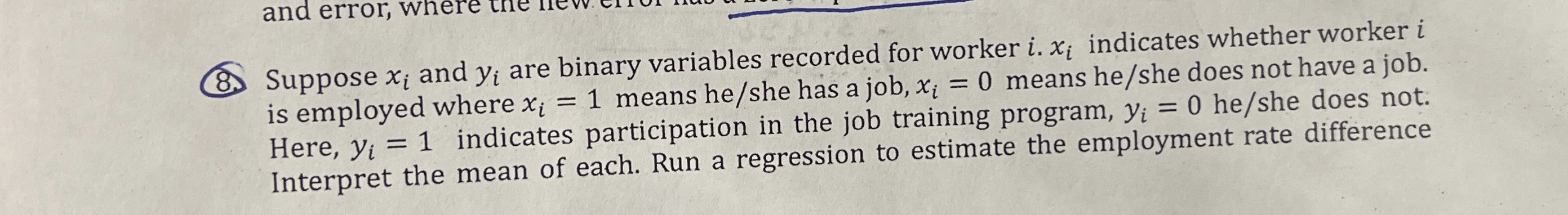 Solved Suppose xi ﻿and yi ﻿are binary variables recorded for | Chegg.com