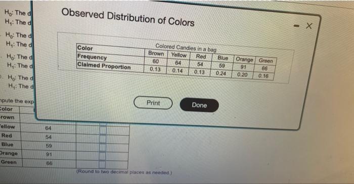 Solved Observed Distribution of Colors (Round to tWo decimal | Chegg.com