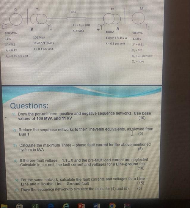 Solved Questions: Draw the per-unit zero, posilive and | Chegg.com
