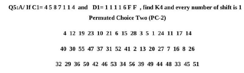 Solved Q5:A/ If C1= 45 87114 and D1=11116F F , find K4 and | Chegg.com