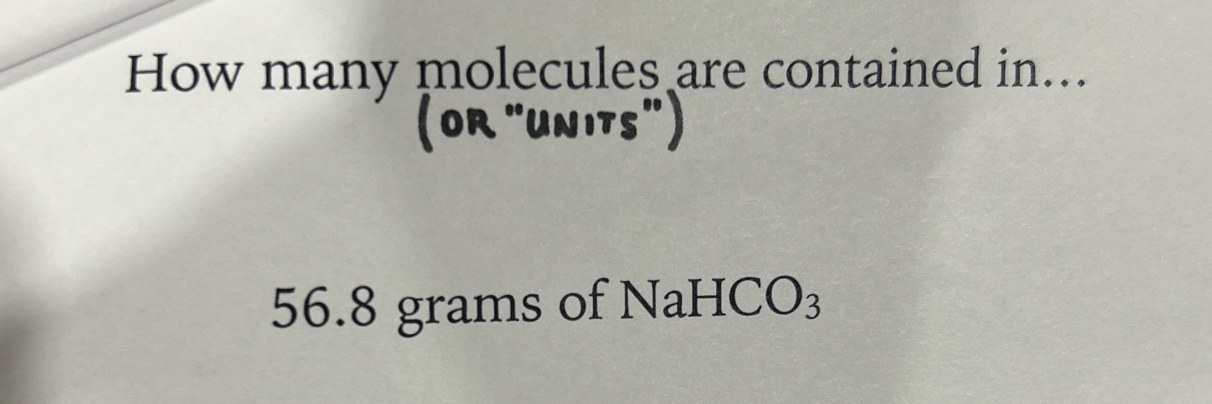 Solved How many molecules are contained in... (OR | Chegg.com