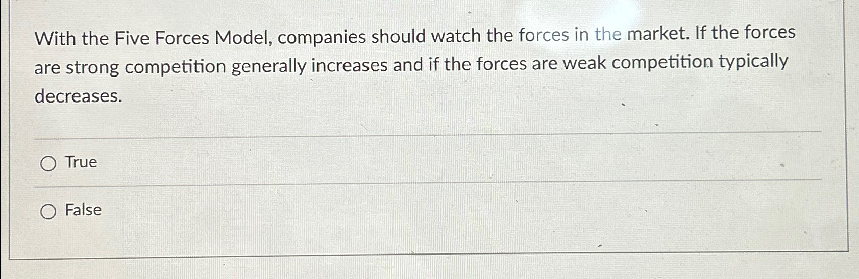 Solved With the Five Forces Model, companies should watch | Chegg.com