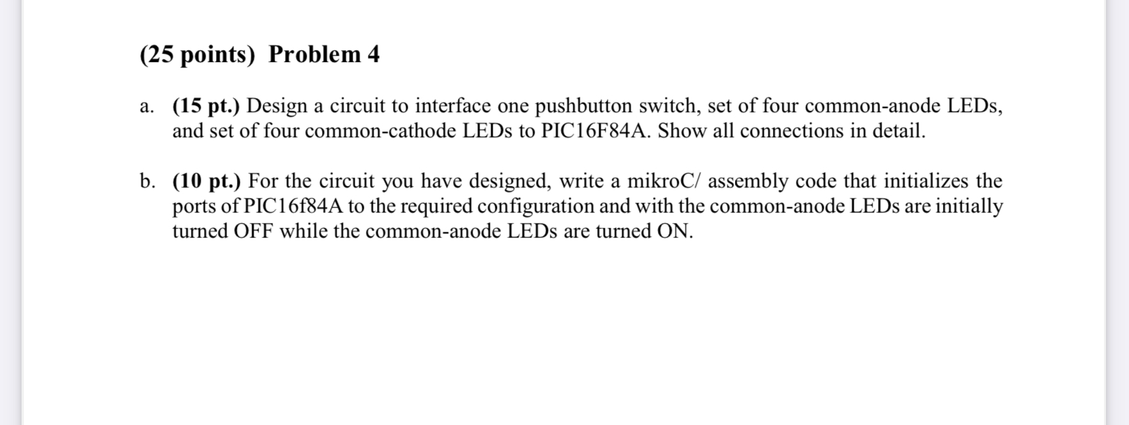 Solved (25 ﻿points) ﻿Problem 4a. (15 ﻿pt.) ﻿Design a circuit | Chegg.com