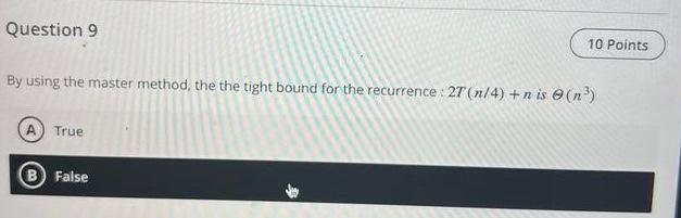 Solved By using the master method, the the tight bound for | Chegg.com