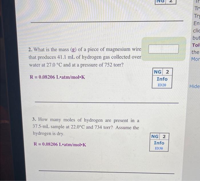 Solved 2. What is the mass (g) of a piece of magnesium wire | Chegg.com