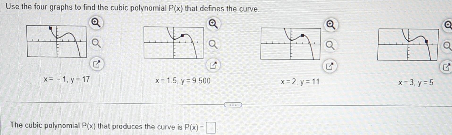 Solved Use the four graphs to find the cubic polynomial P(x) | Chegg.com