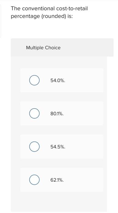 Solved Clarabell Inc. uses the conventional retail method to | Chegg.com